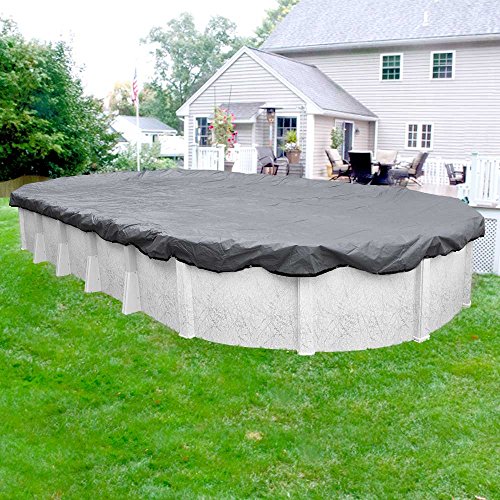 Pool Mate 301632-4-PM 20-Year Premium Winter Oval Above-Ground Pool Cover, 16 x 32-ft, Dove Gray