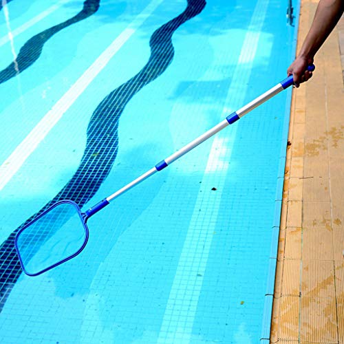 IronBuddy Pool Skimmer Net with 17-41 inch Telescopic Pole Leaf Skimmer Fine Mesh Rake Net for Swimming Pool Hot Tub Spa Pond Cleaning