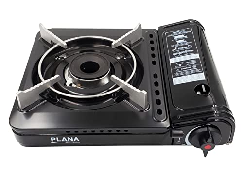 Plana. Portable Gas Stove with Carrying Case, 9,000 BTU for Camping, Picnics, Hiking, Fishing, BBQ