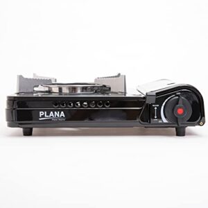 Plana. Portable Gas Stove with Carrying Case, 9,000 BTU for Camping, Picnics, Hiking, Fishing, BBQ