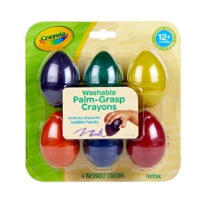 crayola my first palm grip crayons, toddler, coloring gift, 6 count, assorted colors