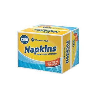 an item of member’s mark 1-ply everyday white napkins, 11.4″ x 12.5″ (4 pk, 300 ct. per pack) – pack of 1