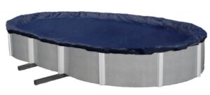 blue wave bwc732 8-year 18 x 34-ft oval above ground pool winter cover, ft ft, dark navy blue