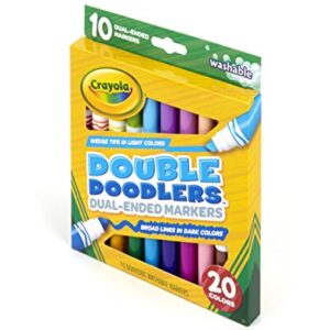 Crayola Dual-Tip Washable Markers, Broad Line & Chisel Tip, 10 Count