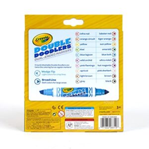 Crayola Dual-Tip Washable Markers, Broad Line & Chisel Tip, 10 Count