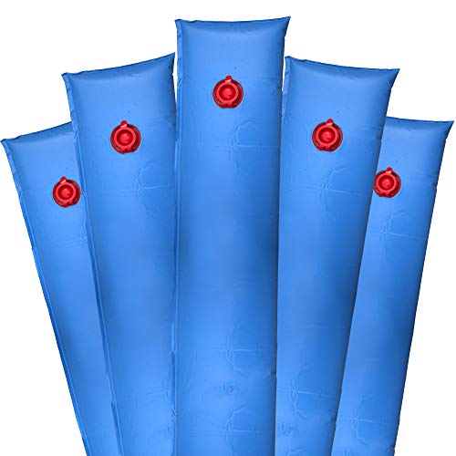 Pool Mate 1-3808-05 Heavy-Duty 16 Gauge 8-Foot Blue Single Chamber Winter Water Bag For Swimming Pool Covers, 5-Pack