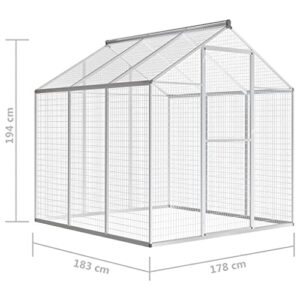 vidaXL Outdoor Aviary Aluminium 72"x70.1"x76.4"