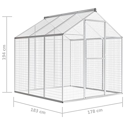 vidaXL Outdoor Aviary Aluminium 72"x70.1"x76.4"