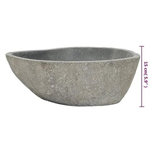 vidaXL Basin River Stone Oval 14.9"-17.7"