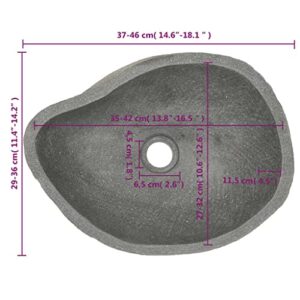 vidaXL Basin River Stone Oval 14.9"-17.7"