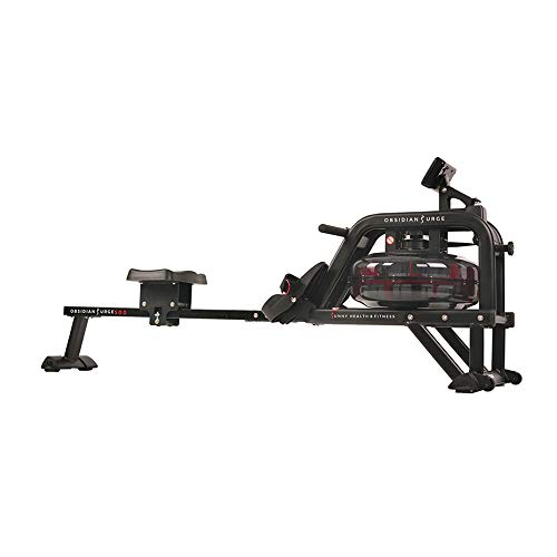 Sunny Health & Fitness Obsidian Surge 500 Water Rowing Machine - SF-RW5713 , Black