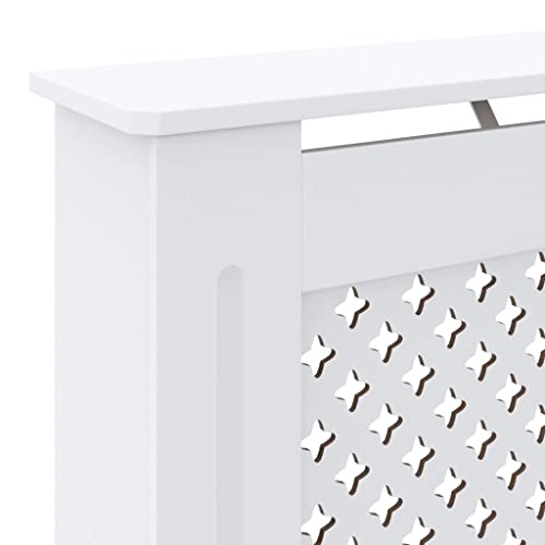 vidaXL MDF Radiator Cover Garden Outdoor Home Indoor Living Room Household Appliance Heating Radiator Cover Heater Shelf Cabinet Black 30.7"