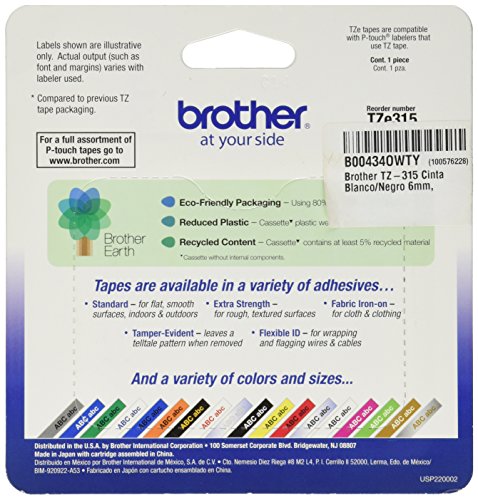 Brother 0.23"x 26.2' Continuous Form Label (TZe315)