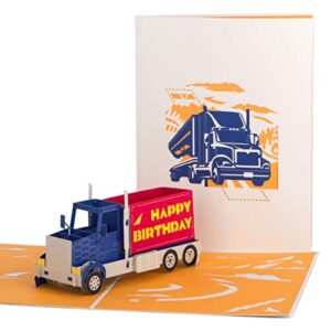 ribbli happy birthday truck handmade 3d pop up card,greeting card,car birthday card,for him,her,men,women,dad,mom,husband,wife,boyfriend,girlfriend,brother,sister,son,daughter,kid,friend,with envelope