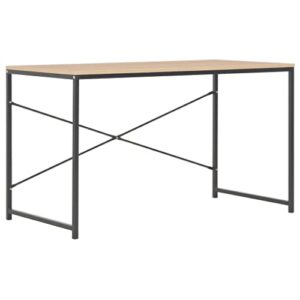 vidaxl computer desk black and oak 47.2″x23.6″x27.6″