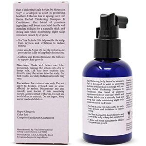 MOUNTAIN TOP Hair Thickening Scalp Serum (4 Ounce / 118ml) with Argan Oil, Biotin, Caffeine, DHT Blockers, & Saw Palmetto - For Thicker, Healthier and Fuller Looking Hair