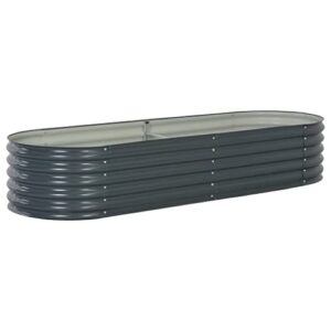 vidaxl garden raised bed 94.4″x31.4″x17.3″ galvanized steel gray