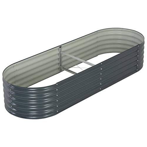 vidaXL Garden Raised Bed 94.4"x31.4"x17.3" galvanized Steel Gray