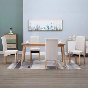 vidaxl dining chairs 4 pcs cream fabric