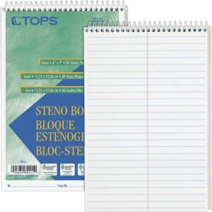 tops products steno book, gregg rule, 80 sheets/pd, 6″x9″, white top8020 -(pack of 12)