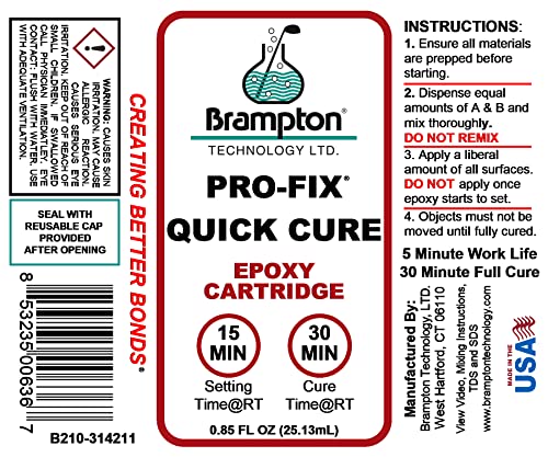 Brampton Epoxy PRO-FIX 5&15 Quick Cure - Golf Club Repair.85 Ounces