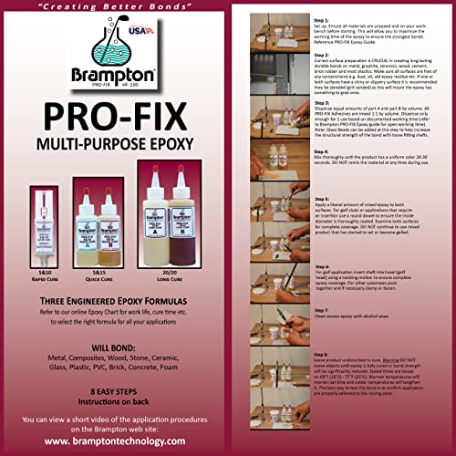 Brampton Epoxy PRO-FIX 5&15 Quick Cure - Golf Club Repair.85 Ounces