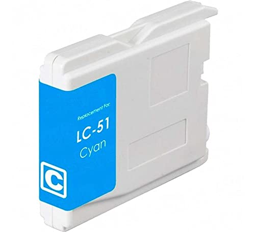 Brother LC51C OEM Ink - DCP 130 330C 350C FAX 1860 1960C 2480C 2580C MFC 230C 240C 440CN 465CN 665CW 685CW 845CW 885CW 3360C 5460CN 5860CN Cyan Ink (400 Yield) - Brother LC51C