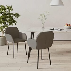 vidaxl dining chairs 2 pcs dark gray velvet