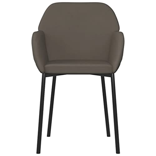 vidaXL Dining Chairs 2 pcs Dark Gray Velvet