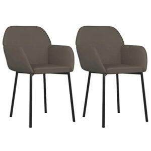 vidaXL Dining Chairs 2 pcs Dark Gray Velvet