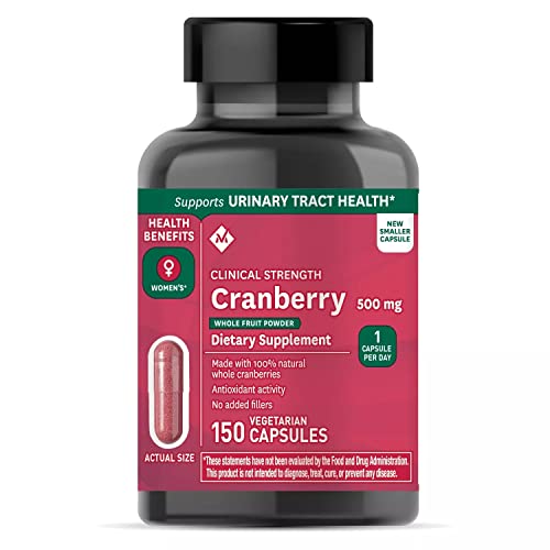 Member's Mark Clinical Strength 500mg Cranberry Dietary Supplement 2 Packs (150 Count.) Cranberry Naturally Helps Your Body