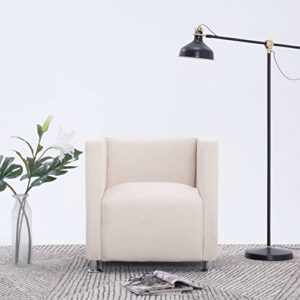 vidaxl cube armchair cream fabric