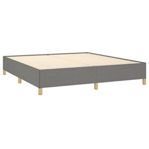 vidaXL Bed Frame Dark Gray 76"x79.9" King Fabric