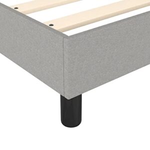 vidaXL Box Spring Bed with Mattress Home Bedroom Mattress Pad Double Bed Frame Base Foam Topper Furniture Light Gray 76"x79.9" King Fabric