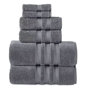 member mark 100% cotton hotel premier collection luxury bath towel bundle (assorted colors) (grey, bundle)