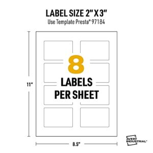 Avery UltraDuty GHS Labels, Waterproof, 2 X 3 Inch Rectangle Printable Labels, Pack of 4000 White Labels for Use with Pigment Inkjet Printers