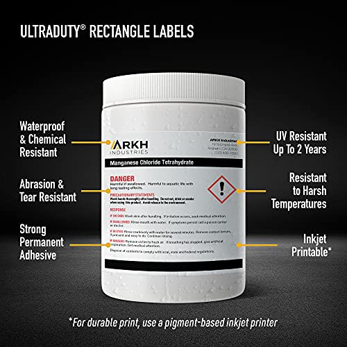 Avery UltraDuty GHS Labels, Waterproof, 2 X 3 Inch Rectangle Printable Labels, Pack of 4000 White Labels for Use with Pigment Inkjet Printers