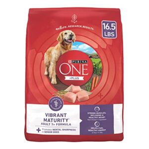 purina one high protein dry senior dog food plus vibrant maturity adult 7 plus formula – 16.5 lb. bag