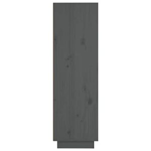 vidaXL Highboard Gray 14.6"x13.4"x43.3" Solid Wood Pine