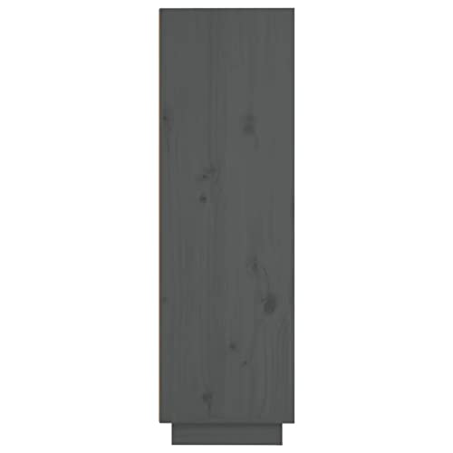 vidaXL Highboard Gray 14.6"x13.4"x43.3" Solid Wood Pine