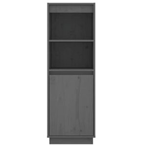 vidaXL Highboard Gray 14.6"x13.4"x43.3" Solid Wood Pine