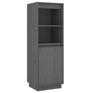 vidaXL Highboard Gray 14.6"x13.4"x43.3" Solid Wood Pine