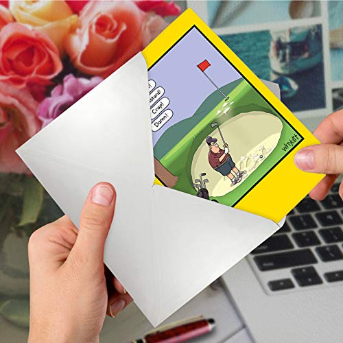 NobleWorks - 1 Hilarious Cartoon Birthday Card with Envelope - Funny Cartoons, Bday Congrats Greeting - Golf Bunker C3675BDG