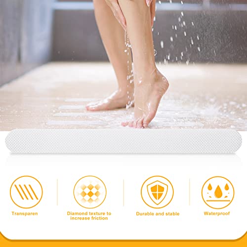 LoLaSta 36pcs Non Slip Bathtub Stickers, Anti Slip Stickers for Shower Floor Safety Bathtub Strips Adhesive Decals with Scraper for Bath Tub, Bathroom, Shower Stairs Ladders Boats