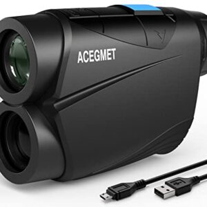 ACEGMET Golf Rangefinder, USB Charging Range Finder Golfing, 650 Yards Golf Range Finder, Flag Lock and Pulse Vibration Laser Rangefinders, Fast Focus and Continuous Scan Golf Rangefinder with Slope