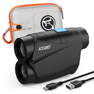 ACEGMET Golf Rangefinder, USB Charging Range Finder Golfing, 650 Yards Golf Range Finder, Flag Lock and Pulse Vibration Laser Rangefinders, Fast Focus and Continuous Scan Golf Rangefinder with Slope