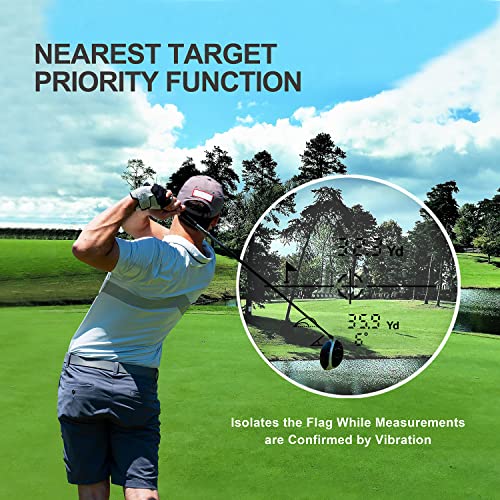 ACEGMET Golf Rangefinder, USB Charging Range Finder Golfing, 650 Yards Golf Range Finder, Flag Lock and Pulse Vibration Laser Rangefinders, Fast Focus and Continuous Scan Golf Rangefinder with Slope