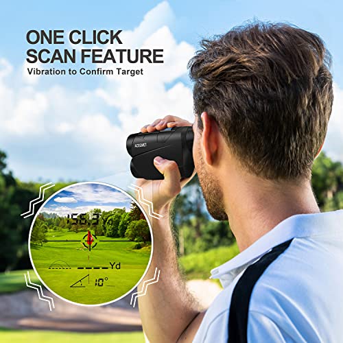 ACEGMET Golf Rangefinder, USB Charging Range Finder Golfing, 650 Yards Golf Range Finder, Flag Lock and Pulse Vibration Laser Rangefinders, Fast Focus and Continuous Scan Golf Rangefinder with Slope