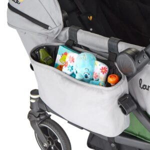 Larktale Caravan Coupe - Compact 2-Seater Stroller Wagon with Small Fold - Adjustable Canopies Included - Gray/Black