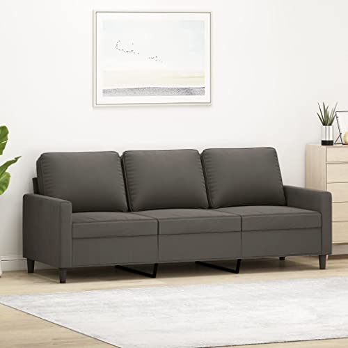 vidaXL 3-Seater Sofa Dark Gray 70.9" Velvet